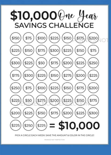 Save 5000 Savings Log Save 5000 In 52 Weeks Money Challenge 52 Week