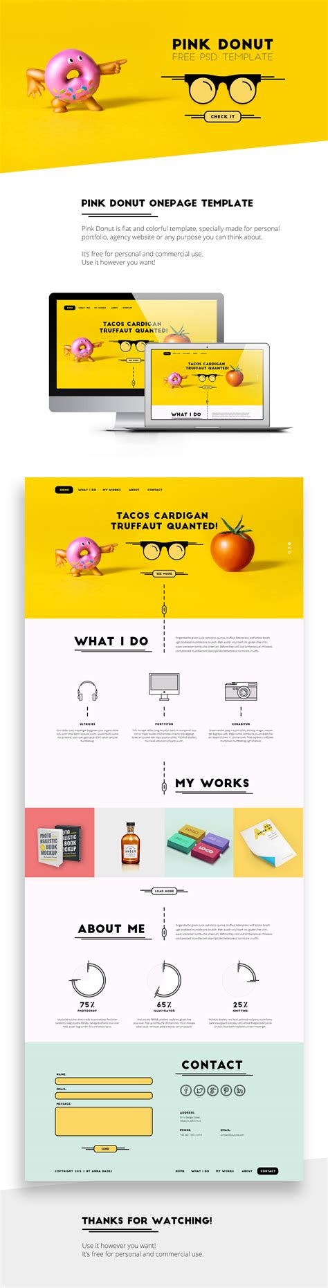 Pink Donut Free Psd Template On Behance