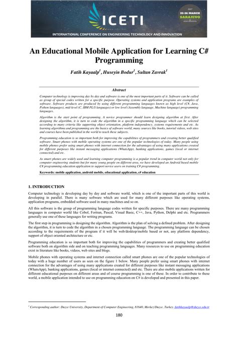 Pdf An Educational Mobile Application For Learning C Programming