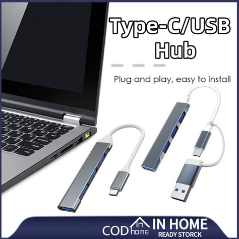 Ports Usb Hub High Speed Portable Hub Type C Usb Splitter Adapter Pc Accessories Shopee
