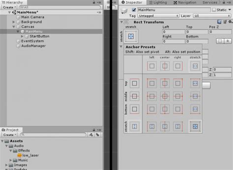 full unity 2d game tutorial 2019 main menu ui
