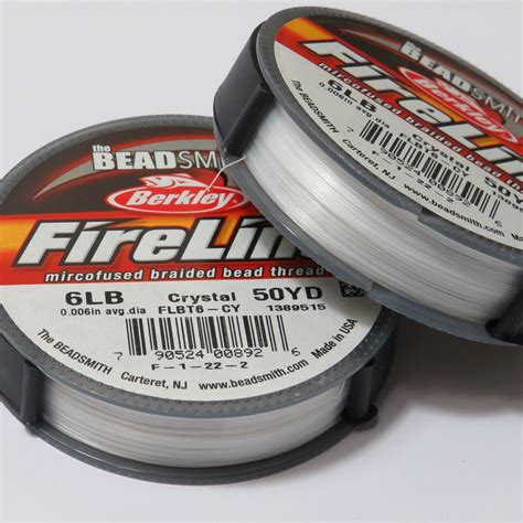 6lb Fireline Braided Bead Thread 50 Yds Select From Crystal Or Smoke