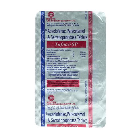 Tufnac Sp Strip Of 10 Tablets Health And Personal Care