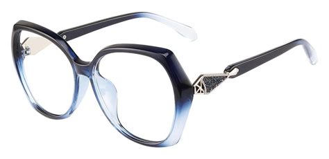 Solitaire Geometric Single Vision Glasses Blue Womens Eyeglasses Payne Glasses