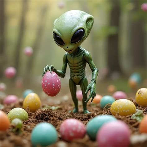 Alien Themed Easter Celebration Stock Illustration Illustration Of