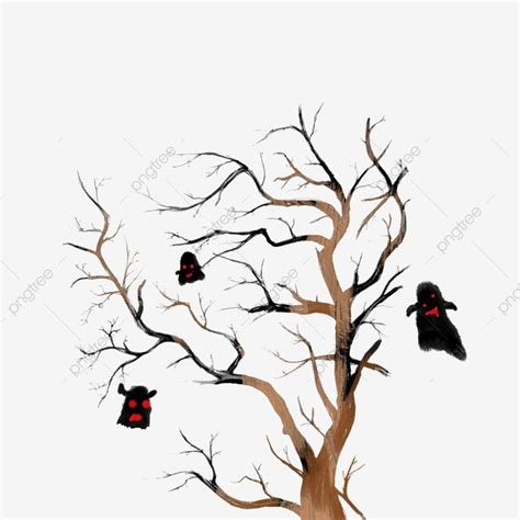Halloween Spooky Tree Silhouette Vector Png Halloween Black Tree Tree