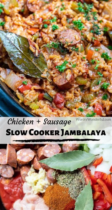 Chicken Sausage Slow Cooker Jambalaya Wonkywonderful