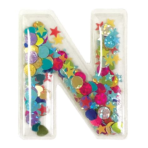 N Initial Confetti Sticker Patch Iscream In 2025 Sticker Patches Abc Font Scrapbook Printing