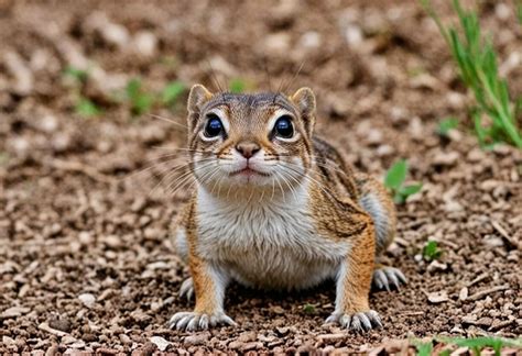 A Small Brown Squirrel With A White Nose And A Small Face Premium Ai