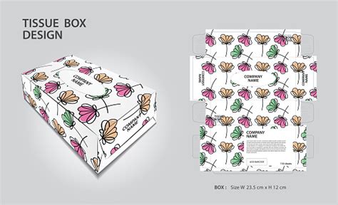 티슈 박스 디자인 파스텔 꽃 배경 박스 모의 3d 상자 텍스트와 로고를 배치하고 인쇄 제품 디자인 포장 디자인 벡터 다채로운 꽃