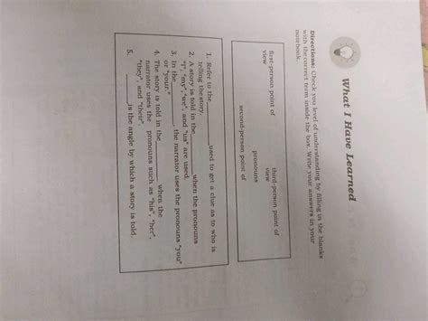 What I Have Learned Directions Check You Studyx