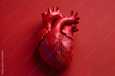 A Lifelike Silicone Heart Model Used In Medical Training Centered On A
