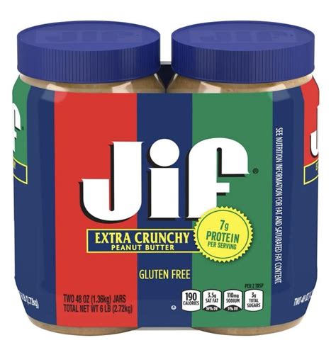 Jiif Extra Crunchy Peanut Butter 48 Oz Twin Pack Surprising Value Vs