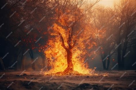 대재앙 화재와 지구 녹기 날씨 기후의 지구 온난화 일반적인 문제 지구를 구하고 보호하는 중요성과 필요성 생태학 프리미엄 사진