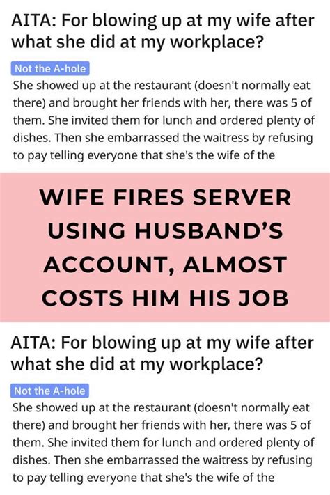 Wife Fires Server Using Husband S Account Almost Costs Him His Job