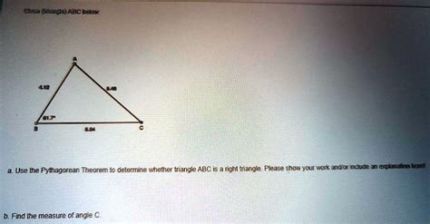 Solved Gnm Hisnlej Abc Below G A Use The Pythagorean Theorem