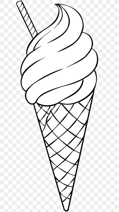 Png Vintage Ice Cream Dull Colorful Cartoon Illustration Black And White