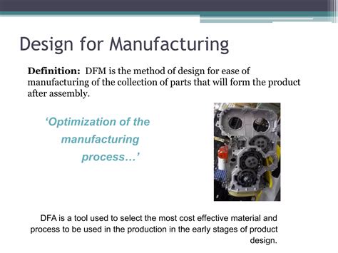 Dfma Design For Manufacturing And Assembly Pptx