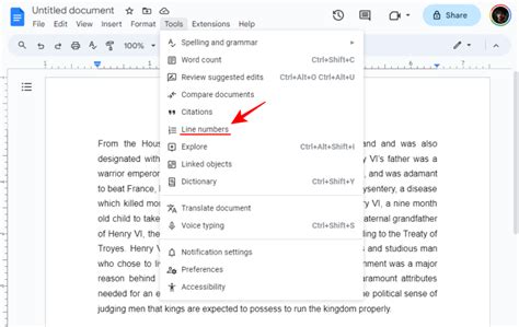 How To Add Line Numbers In Google Docs