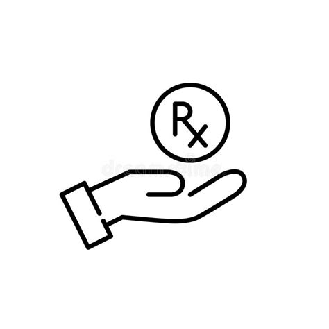 Prescription Drug Symbol In Hand Pixel Perfect Editable Stroke Icon