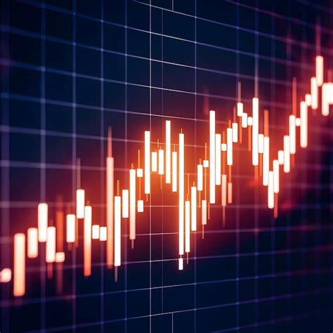 Financial Data Graph With Fluctuating Bars And Warm Orange Glow