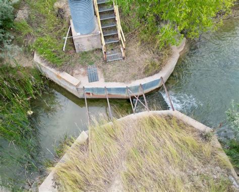 Galvanized Metal Parshall Flume Used To Measure Irrigation Ditch Flows