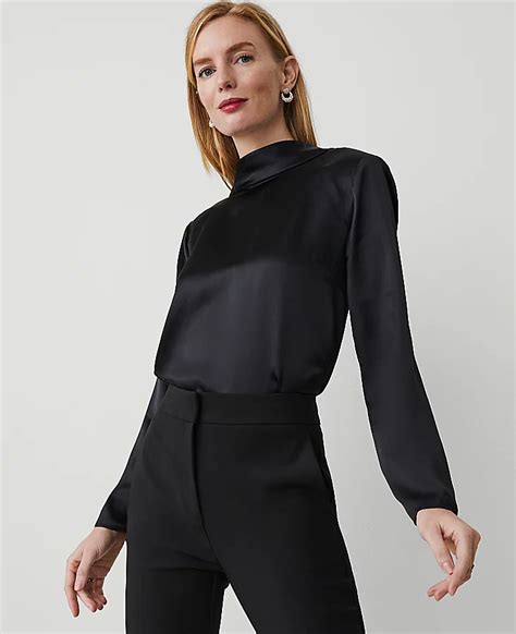Elegant Black Evening Tops Ann Taylor