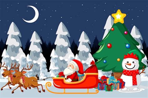 Design De Cartaz Da Noite De Natal Vetor Premium