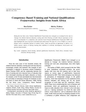 Fillable Online Competency Based Training And National Qualifications Fax Email Print PdfFiller