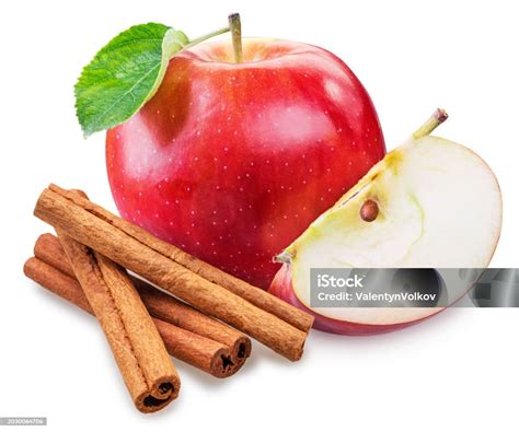 빨간 사과 사과 조각 계피 스틱 절연 통하고 있는 백색 배경 사과에 대한 스톡 사진 및 기타 이미지 사과 0명 건강한 생활방식 Istock