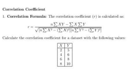 Solved Correlation Coefficientcorrelation Formula The