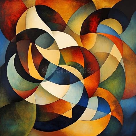 Abstract Geometric Art With Vibrant Colors And Dynamic Shapes Stock Illustration Illustration
