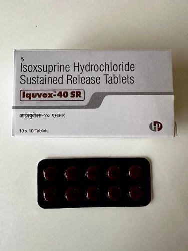 Isoxsuprine Hydrochloride Sustained Release Tablets 40mg At Rs 85 Box In Gandhinagar