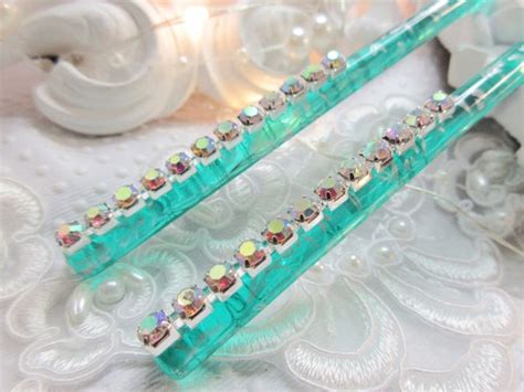 Vintage Translucent Aquamarine Color With Silver Foil Gem