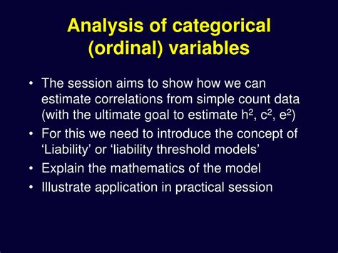 Ppt Ordinal Data Analysis Liability Threshold Models Powerpoint