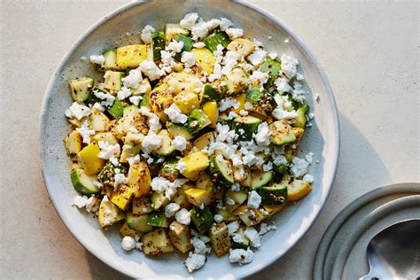 Zucchini Salad With Sizzled Mint And Feta Recipe