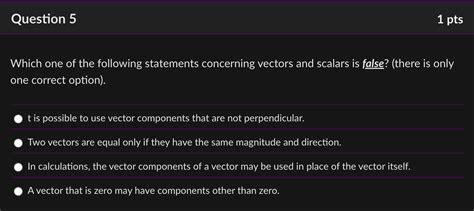 Solved Question 5which One Of The Following Statements