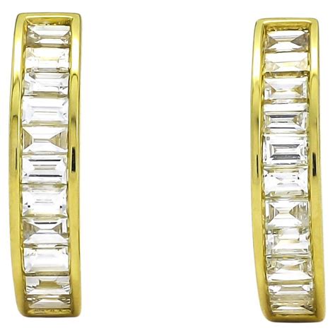 Natural Diamonds 075 Carats 18kt White Gold Hoop Huggies Earrings For