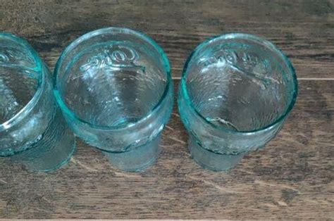 Small Vintage Coke Coca Cola Glass Cup Mini Green Coke Glasses 4