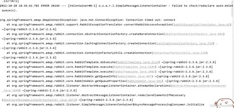 Orgspringframeworkamqpamqpconnectexception