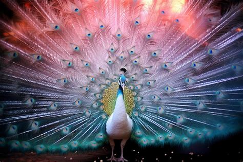 Premium Ai Image Peacock With Feathers Spread Out And Feathers Spread