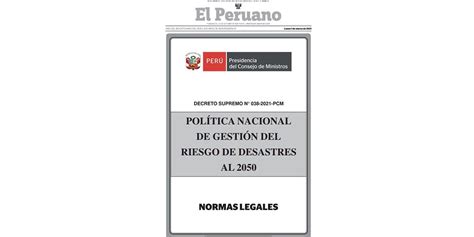 PolÍtica Nacional De GestiÓn Del Riesgo De Desastres Al 2050 Gessecor