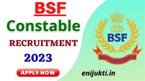 Bsf Constable Tradesman Recruitment 2023 Notification Apply Now For