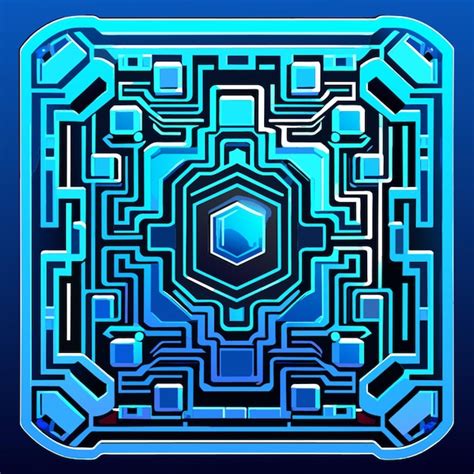 Premium Vector Blue Circuit Digitalcircuit Frame In The Squarerelief