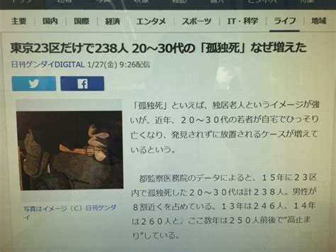 若者の孤独死が多い