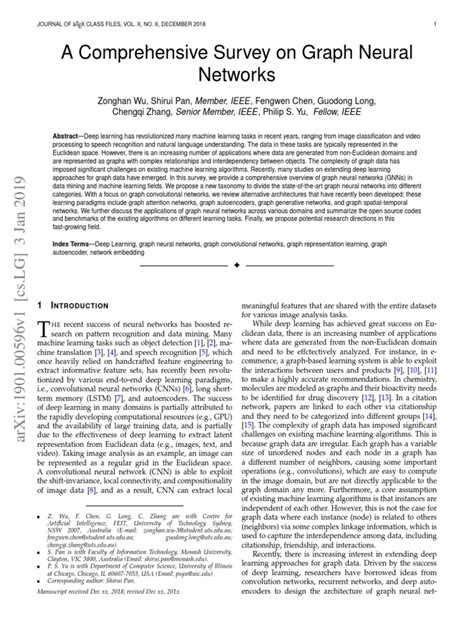 Wu Et Al 2019 A Comprehensive Survey On Graph Neural Networks Pdf