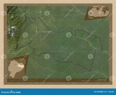Orellana Ecuador Low Res Satellite Labelled Points Of Cities Stock