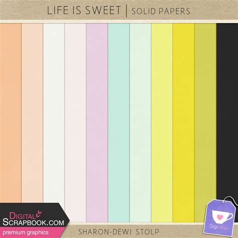 Life Is Sweet Solid Papers By Sharon Dewi Stolp Graphics Kit