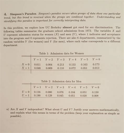Solved 4 Simpsons Paradox Simpsons Parador O Solutioninn