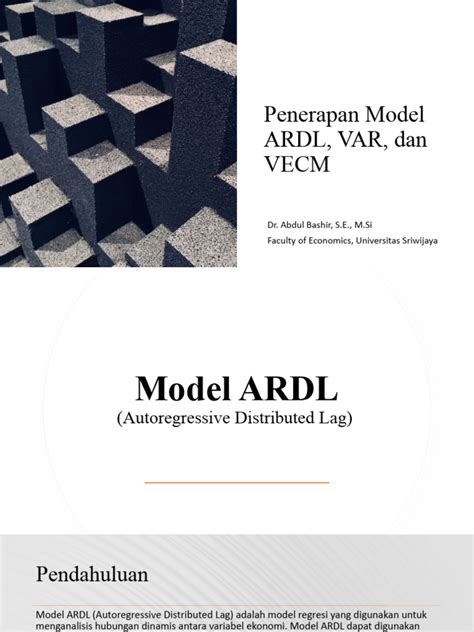 Penerapan Model Ardl Var Dan Vecm Pdf
